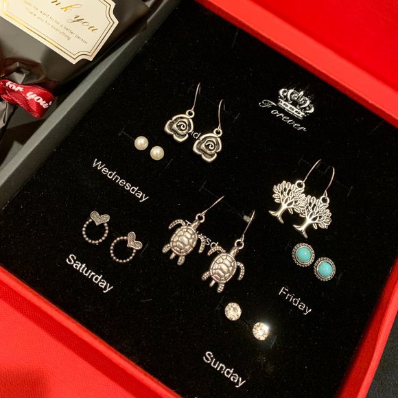 Homemade | Jewelry | 7 Days Of The Week Earrings Set Weekly Jewelry ...